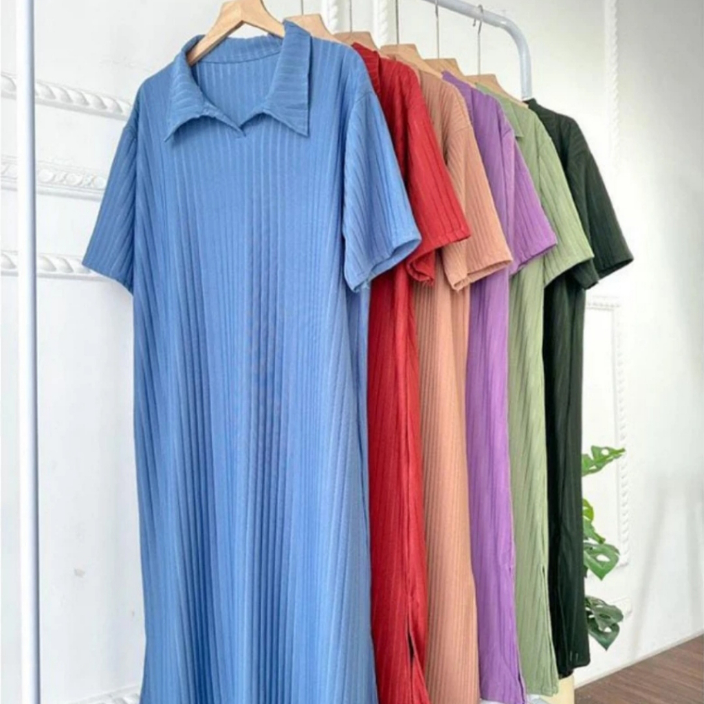 Jual Dress Knit Hornets Dress knit polos Leher Kera Dress Wanita Korea ...