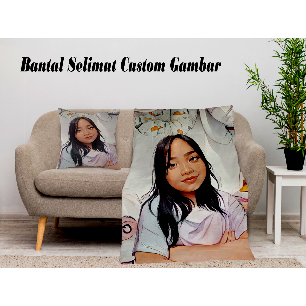 Jual Bantal Selimut Custom Gambar Balmut Tidur Travel Dewasa Anak ...