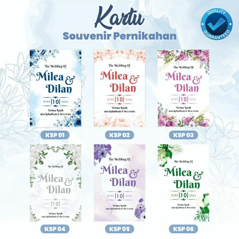Jual (KSP30) 100pcs Kartu Sovenir Pernikahan, Kartu Ucapan Terimakasih ...