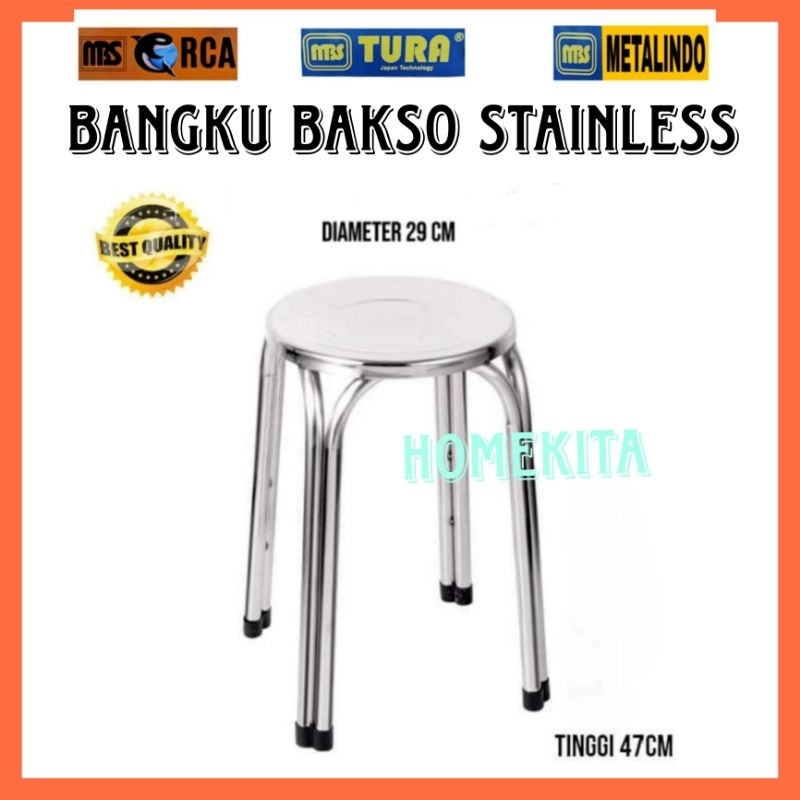 Jual Kursi Stainless steel Bangku Bakso Bangku Bulat Bangku Warung ...
