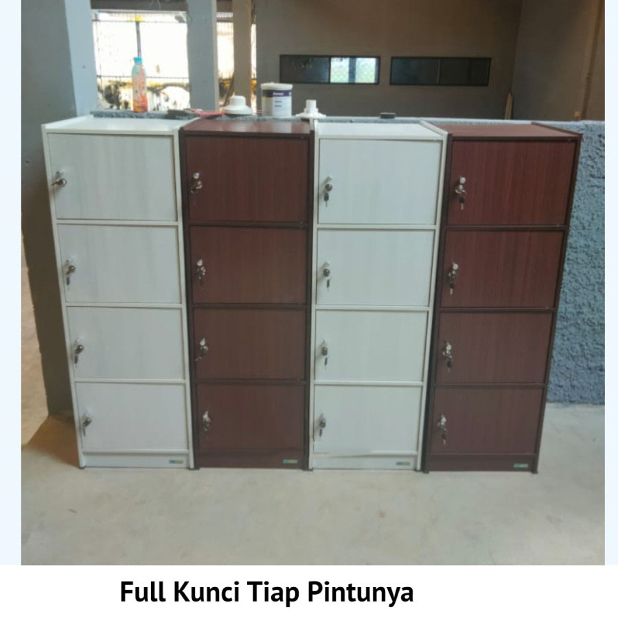 Jual rak buku susun lemari buku susun 4 rak susun kayu murah rak putih ...