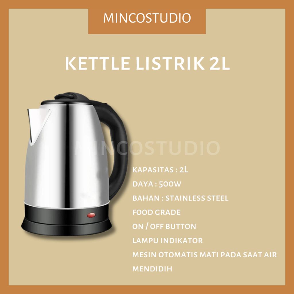 Jual KETTLE LISTRIK / TEKO LISTRIK 2L / KETTLE LISTRIK 2L / PEMANAS AIR ...