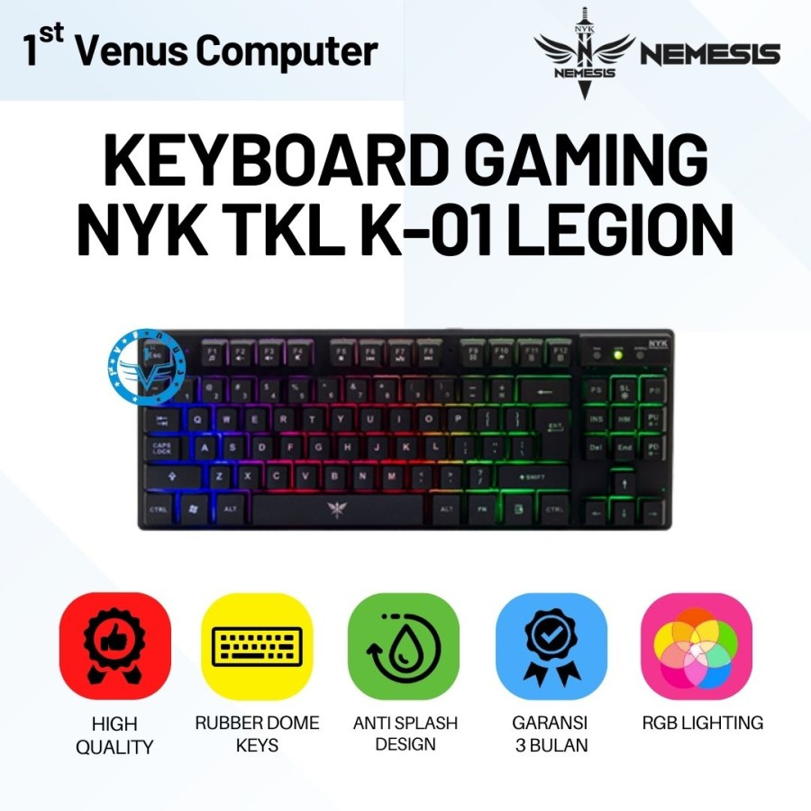 Jual KEYBOARD GAMING NYK TKL K-01 LEGION / KEYBOARD NYK LEGION USB ...