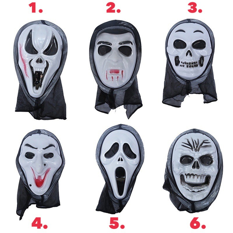 Jual topeng helloween halloween scream horor face topeng hantu kostum ...