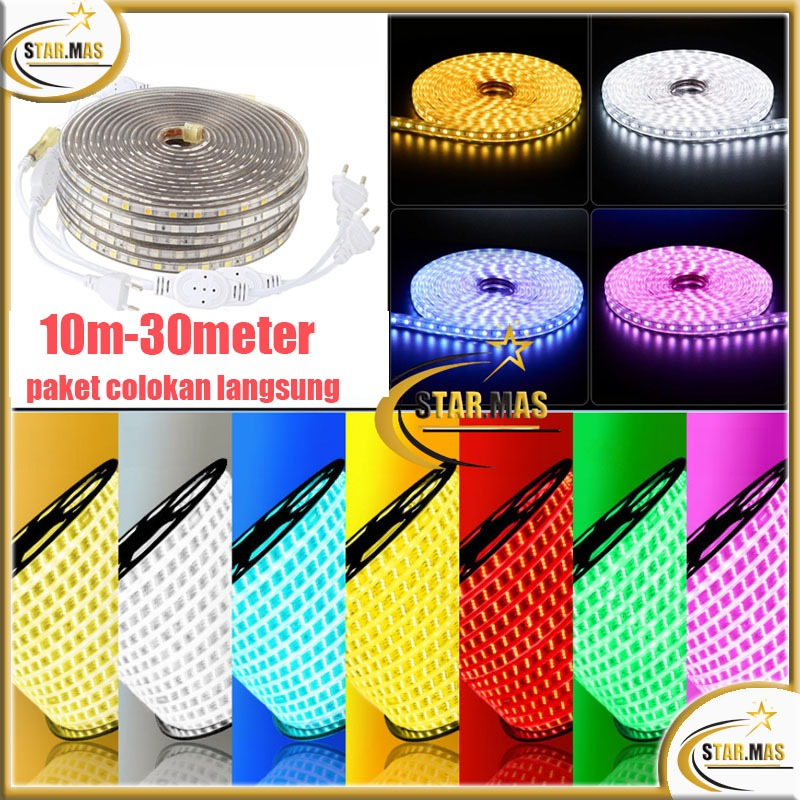 Jual 5050 PAKET Lampu Led Strip Selang 5050 10M-15M-20M-30M (lampu ...