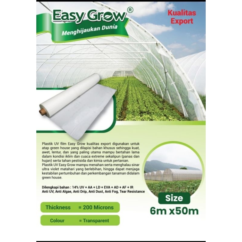 Jual Plastik UV Easy Grow Eceran Lebar 6 Meter | Shopee Indonesia