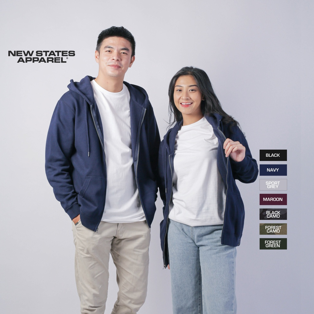 Jual Jaket Polos New States Apparel Super Blend Full Zip Hooded ...