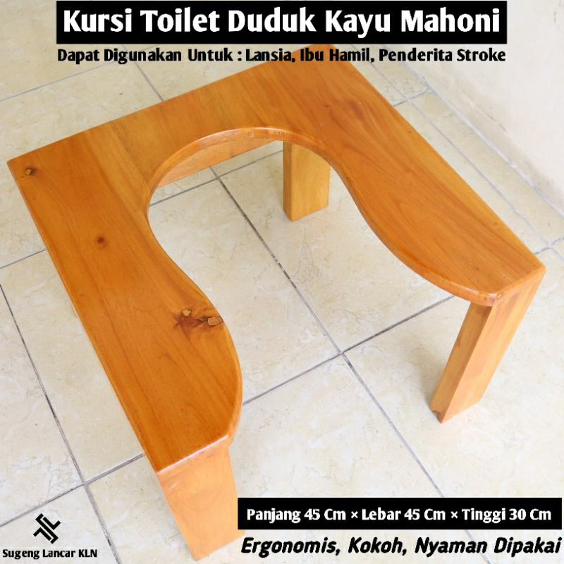 Jual Kursi Toilet Duduk Kayu Mahoni Ukuran 45×45×30 Cm | Shopee Indonesia