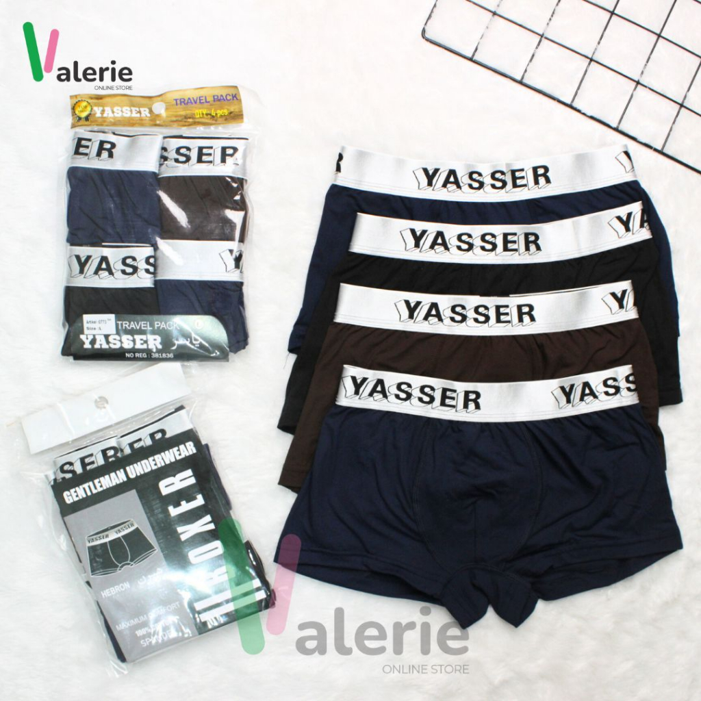 Jual (4 Pcs) VAL - CELANA DALAM BOXER PRIA YASSER CD BOXER SPANDEX LAKI ...