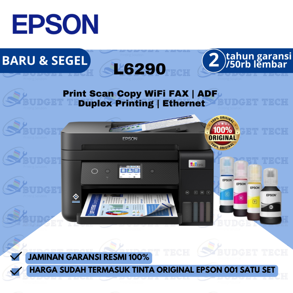 Jual Printer Epson L6290 Print Scan Copy Fax Duplex (Pengganti L6190) BARU GARANSI RESMI ...