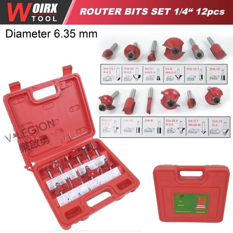 Jual Mata Router / Trimmer Set 12 pcs | Shopee Indonesia