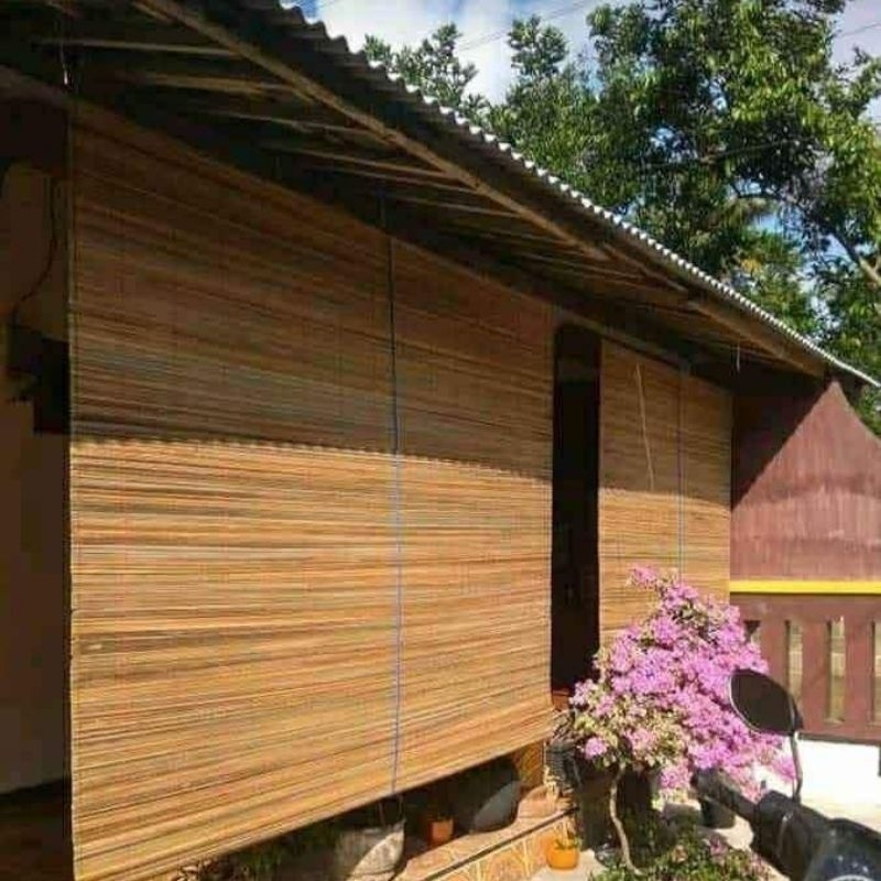 Jual Tirai krey bambu sawit outdoor 2x2m + tali punggung ring besi | Shopee Indonesia