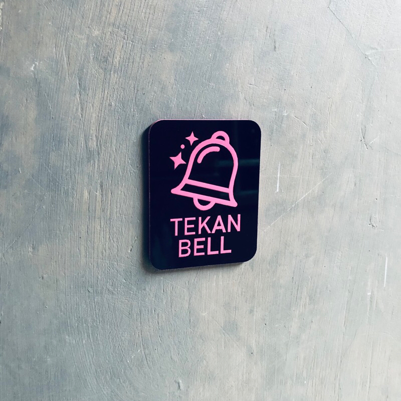 Jual Papan Akrilik Tulisan Tekan Bell Pink / Sign Board Acrylic Pink ...