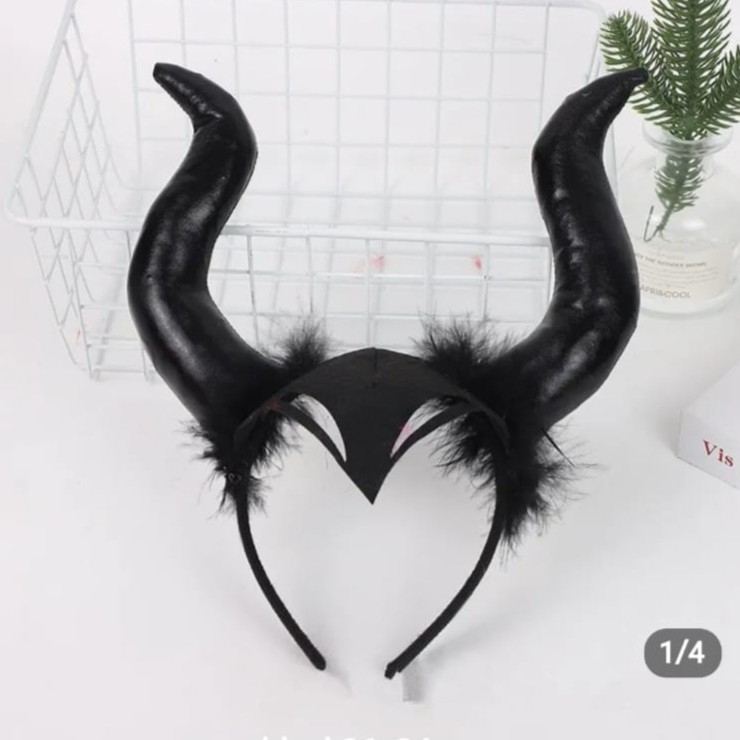 Jual Bando Pesta Halloween Maleficent Tanduk Hitam Penyihir | Shopee ...