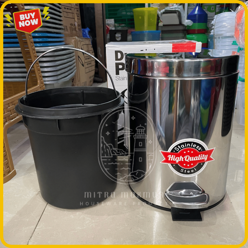 Jual GARBIN - Tempat Sampah Injak Pedal Stainless 5L 7L 12L 20L 30L Tong Sampah Injek | Shopee ...