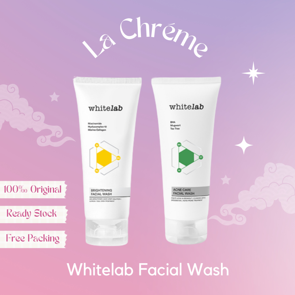 Jual Whitelab Brightening/Acne Care Facial Face Wash 100gr 30gr ...