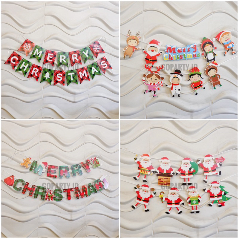 Jual BANNER BUNTING FLAG MERRY CHRISTMAS NATAL SANTA DEKORASI DINDING ...