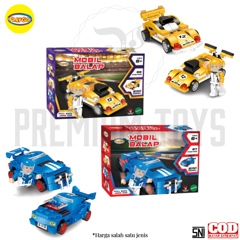 Jual PlayGo Mobil Balap Sedan Balap Sport Play-go Mainan Edukasi Block ...