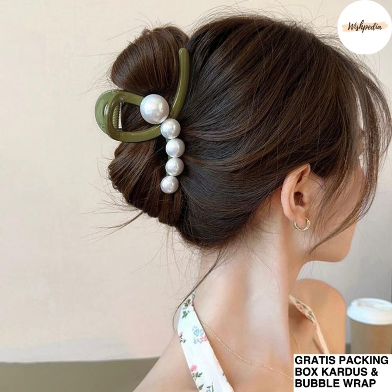 Jual BERTHA PEARL 8 CM / jepit rambut mutiara korea / jepitan jedai ...