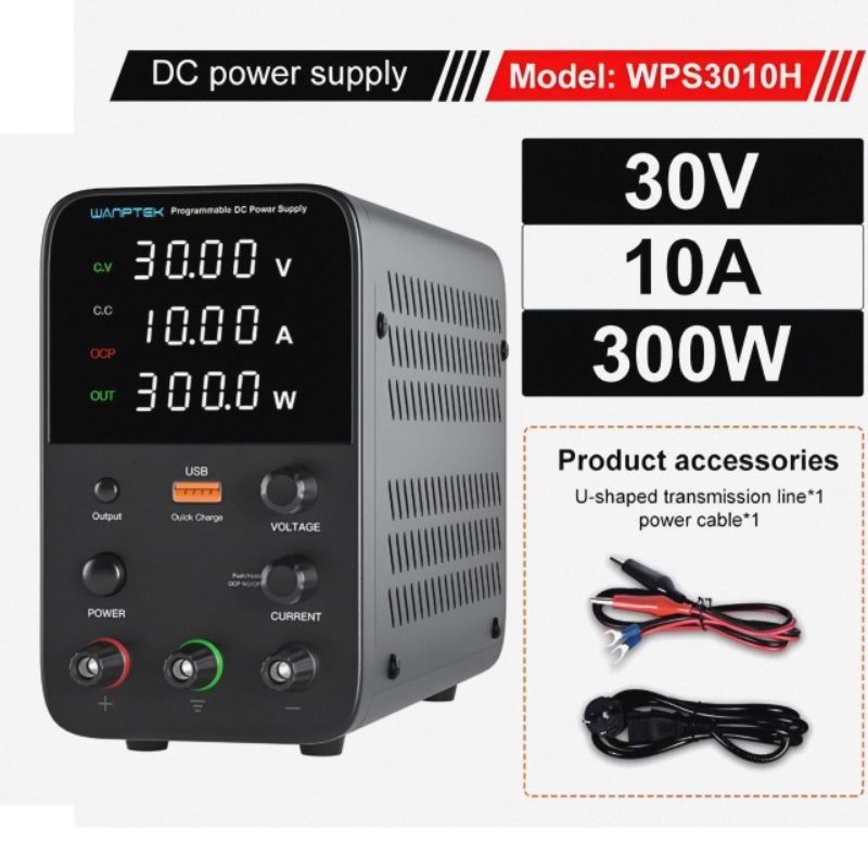 Jual Power Supply DC Adjustable 30V 10A Catu Daya Listrik Wanptek ...