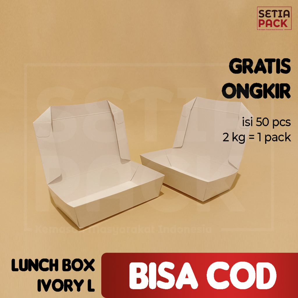 Jual Kotak Makan Lunch Box Putih Laminasi Food Tray L Kertas Take Away ...