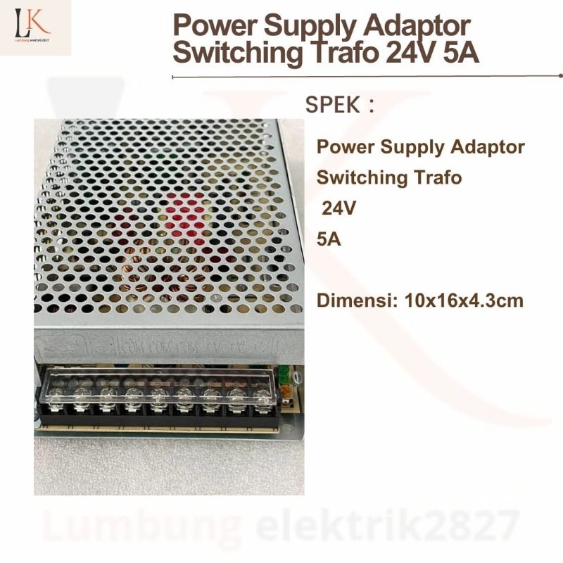 Jual Power Supply Adaptor Switching Trafo 24V 5A 24 Volt 5 ampere PSU | Shopee Indonesia