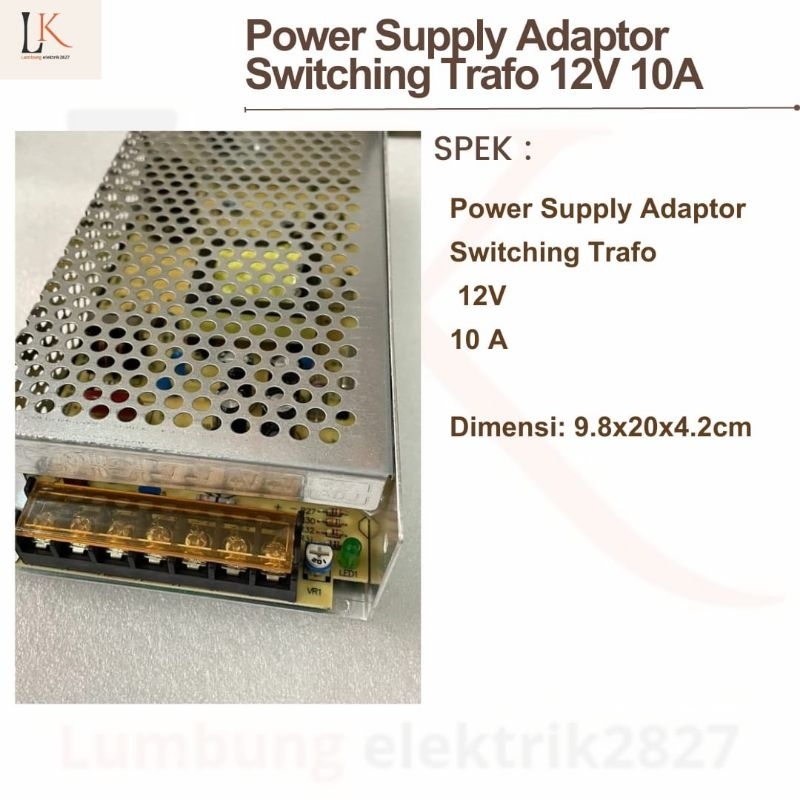 Jual Power Supply Adaptor Switching Trafo 12V 10A 12 Volt 10 ampere PSU | Shopee Indonesia