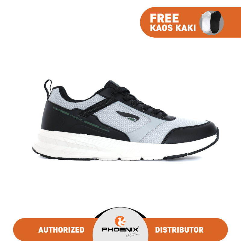Jual Phoenix Dexton Sepatu Running Pria - Black/Grey | Shopee Indonesia