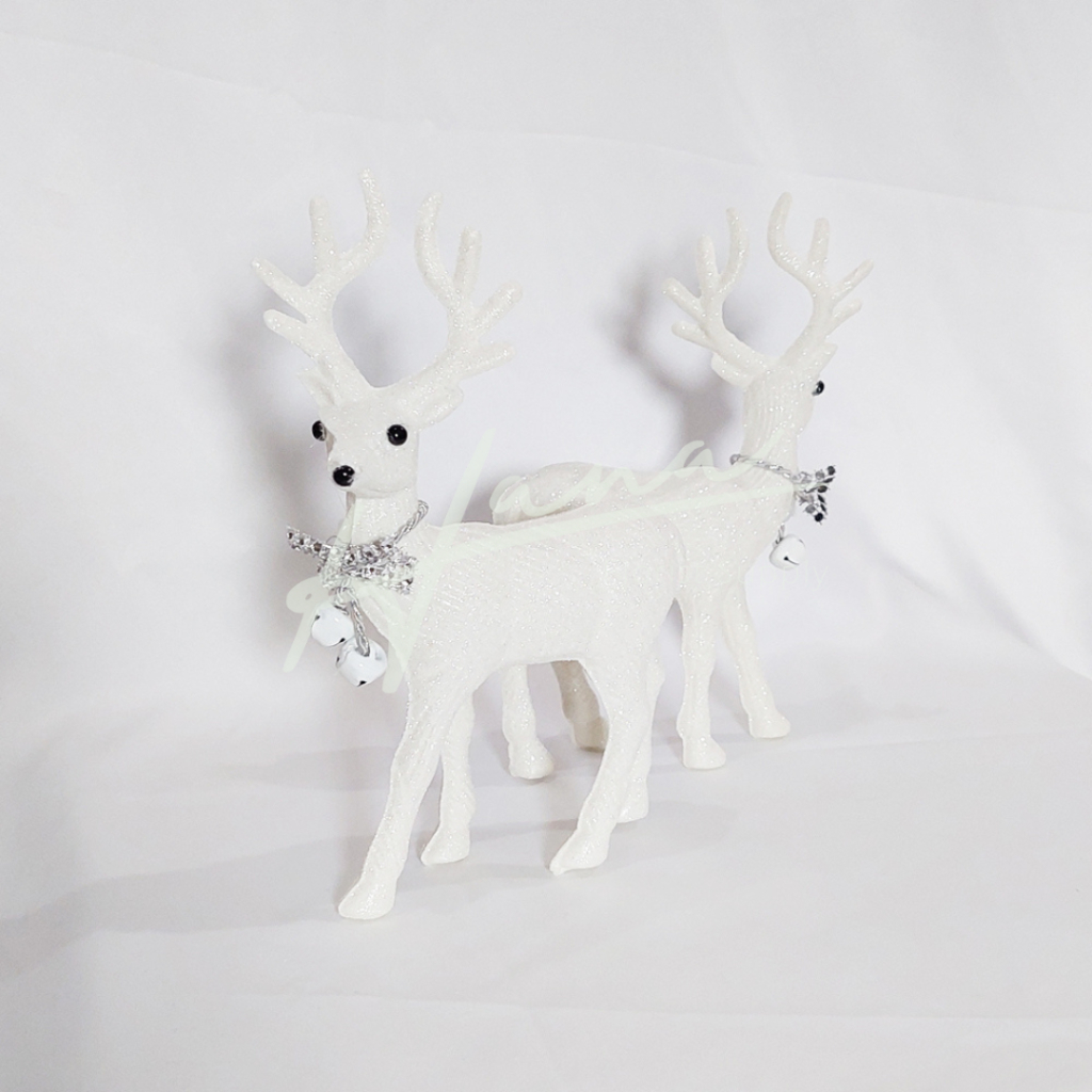 Jual Rusa Natal Glitter Putih 20cm / Dekorasi Natal / Christmas Deer ...