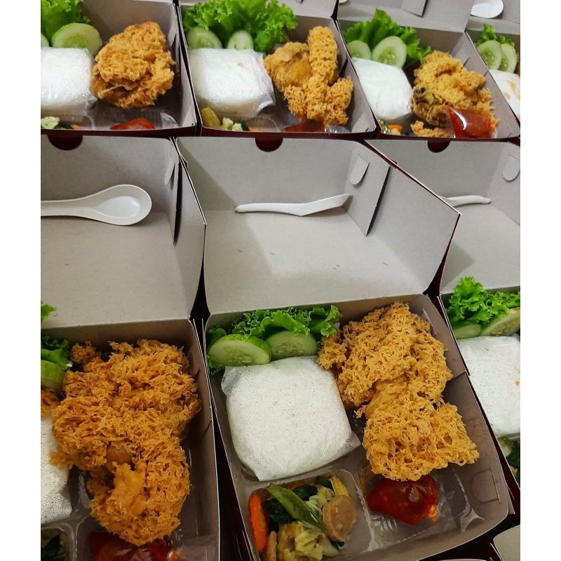 Jual Nasi Kotak /Nasi Box /Nasi Catering Siap Saji Isi Ayam Kremes 10 pcs / Happyyessfood ...