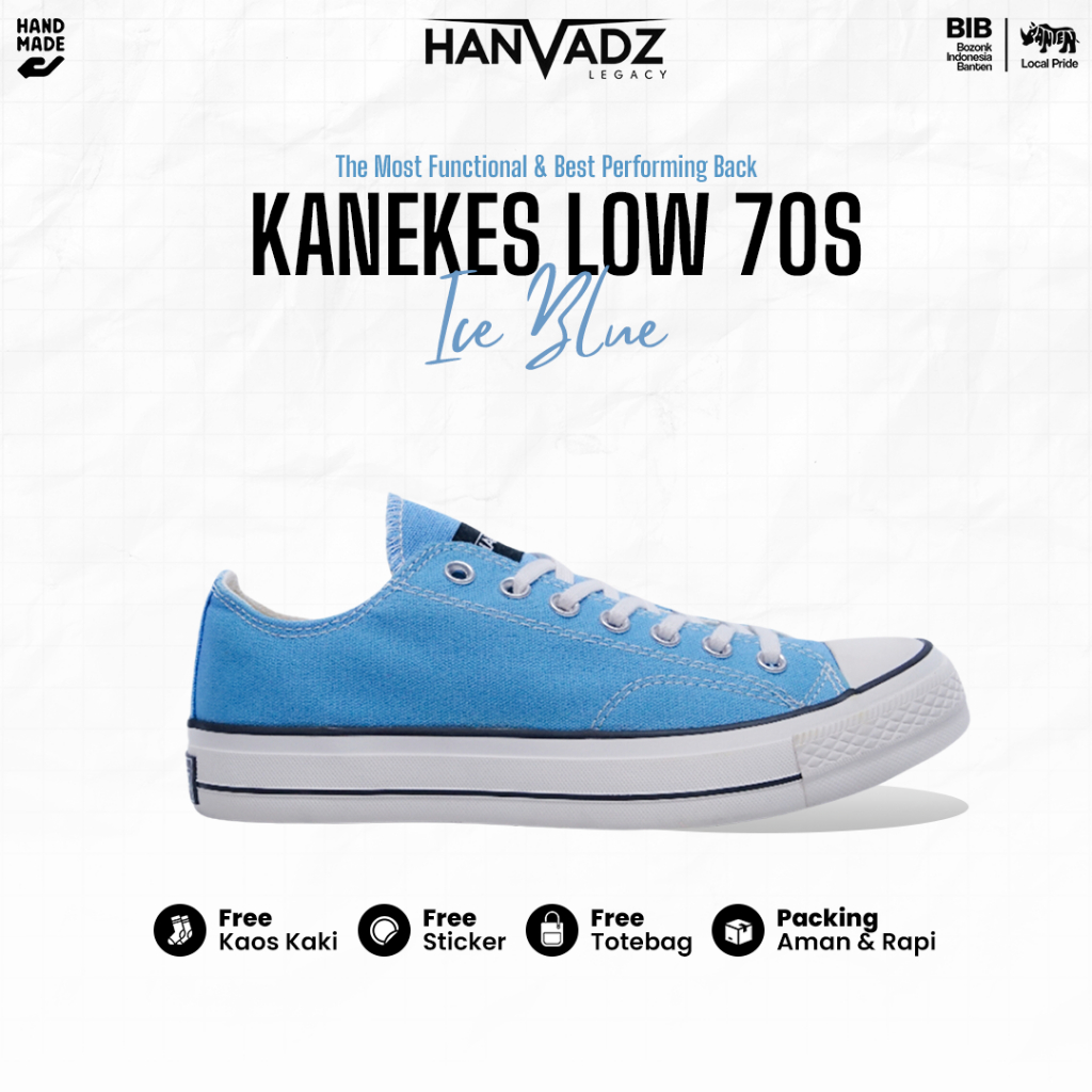 Jual HANVADZ Sepatu 70s Low Ice blue | Sepatu Sneakers Casual Pria ...