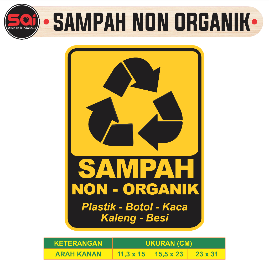 Jual stiker vinyl anti air JENIS SAMPAH INFEKSIUS - MEDIS - ORGANIK ...