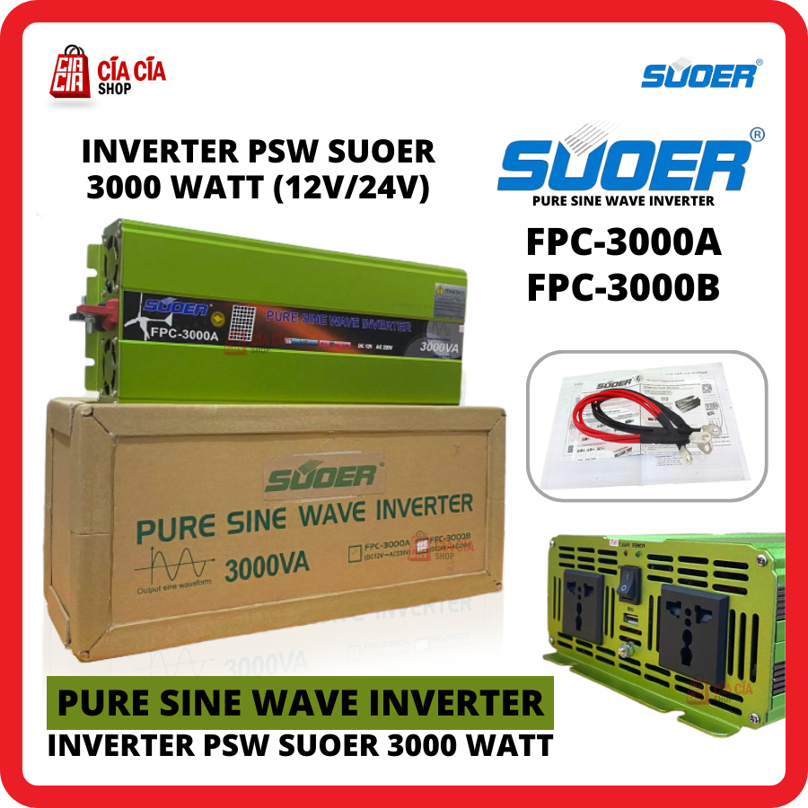 Jual inverter pure sine wave suoer 3000 watt 12V sinus murni 12v 3000W PSW Inverter | Shopee ...