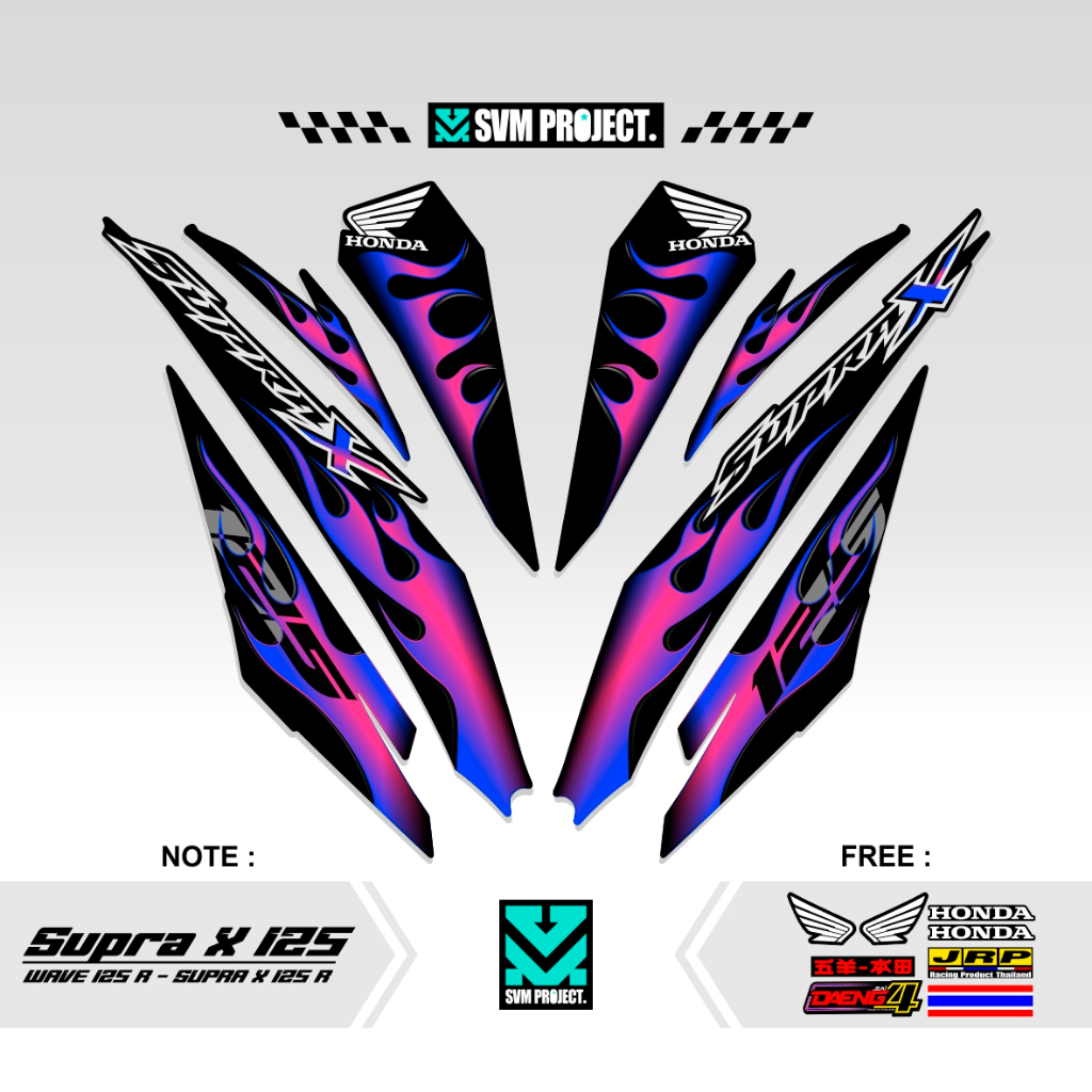 Jual STRIPING SUPRA X 125 D NEW MOTIF 10 / SUPRA BATMAN / STIKER SUPRA ...
