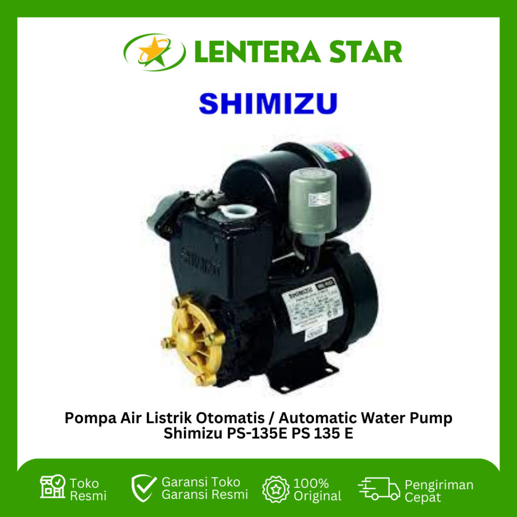 Jual Pompa Air Listrik Otomatis / Automatic Water Pump Shimizu PS-135E ...