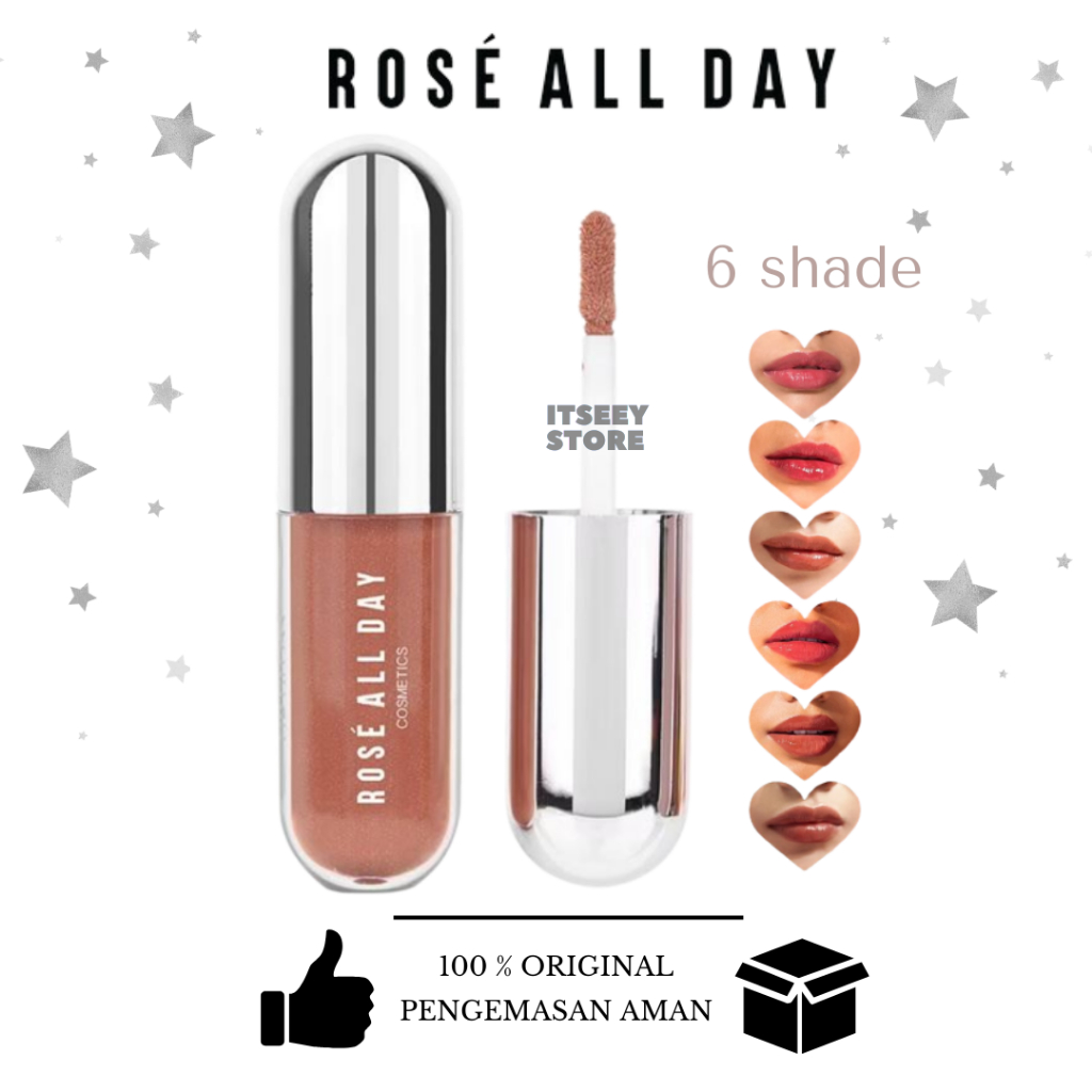 Jual Rose All Day Lip Gloss Chill Joy Glow Spill the Tea Posh Thrill ...