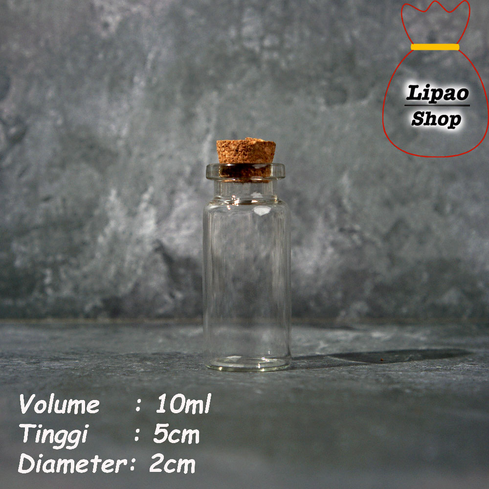 Jual Vial 10ml Botol Kaca model Cork Tutup Kayu Gabus Untuk Tester ...