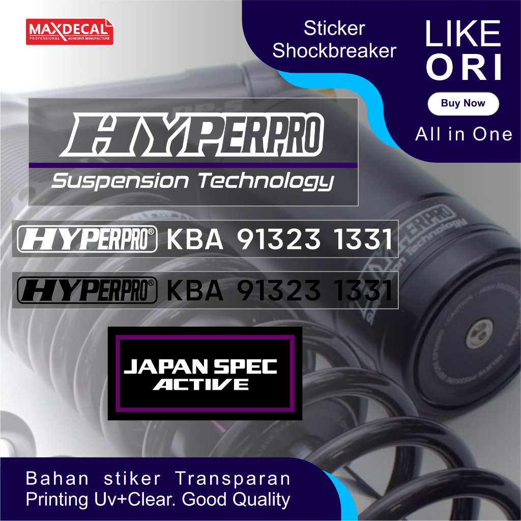 Jual Stiker Shockbreaker HYPERPRO Full Set Transparan Like Ori Paket Satu set Tabung-Ulir ...