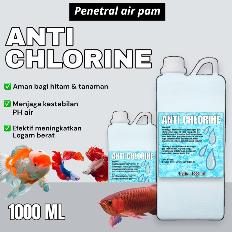 Jual anti chlorine penetral air pdam 1 liter / anti chlorine aquarium ...