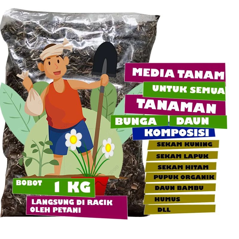 Jual Media tanam siap pakai untuk tanaman 1kg - PRODUK LOKAL | Shopee ...