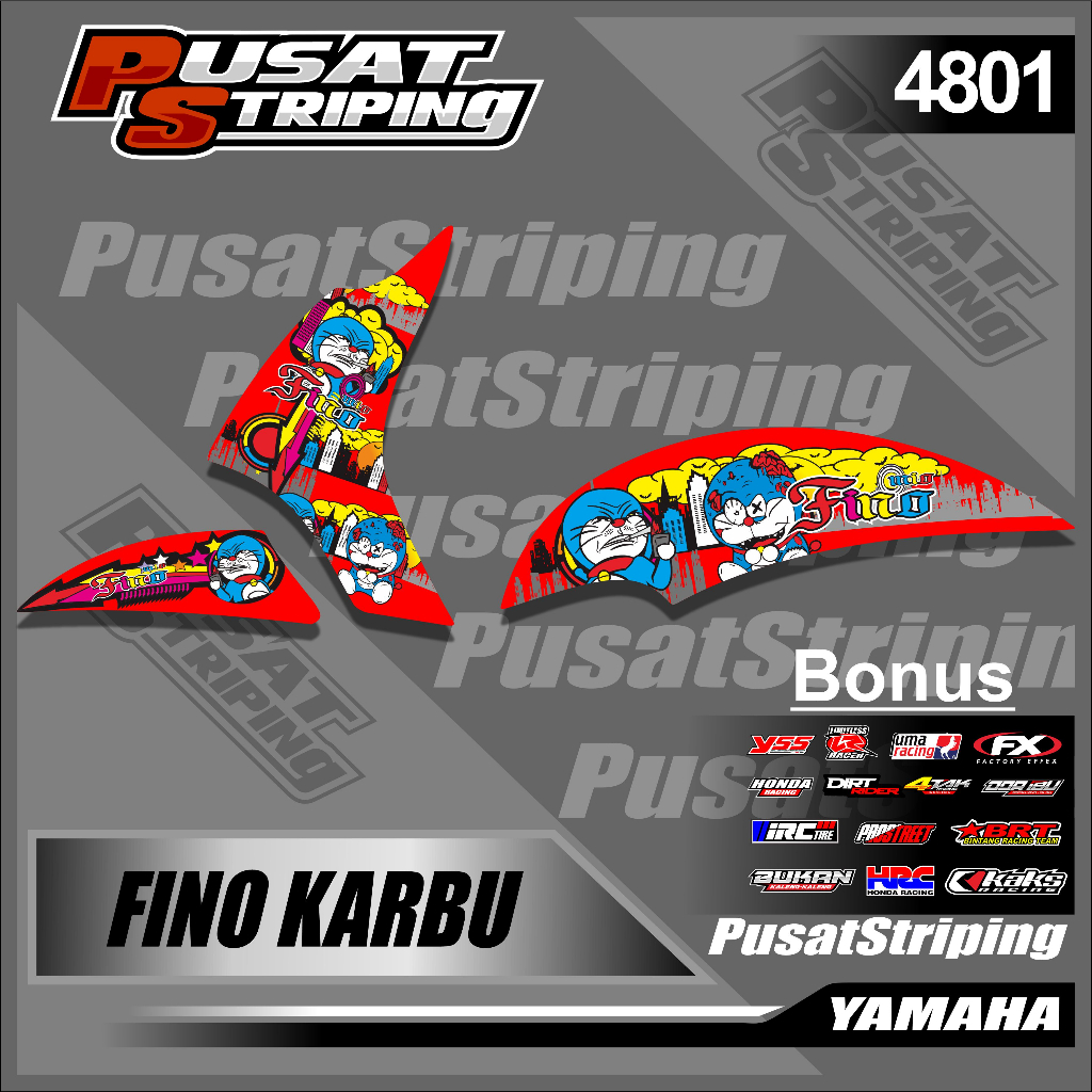 Jual Striping Stiker Motor Fino Karbu - Stiker Motor Satu Set Kanan ...