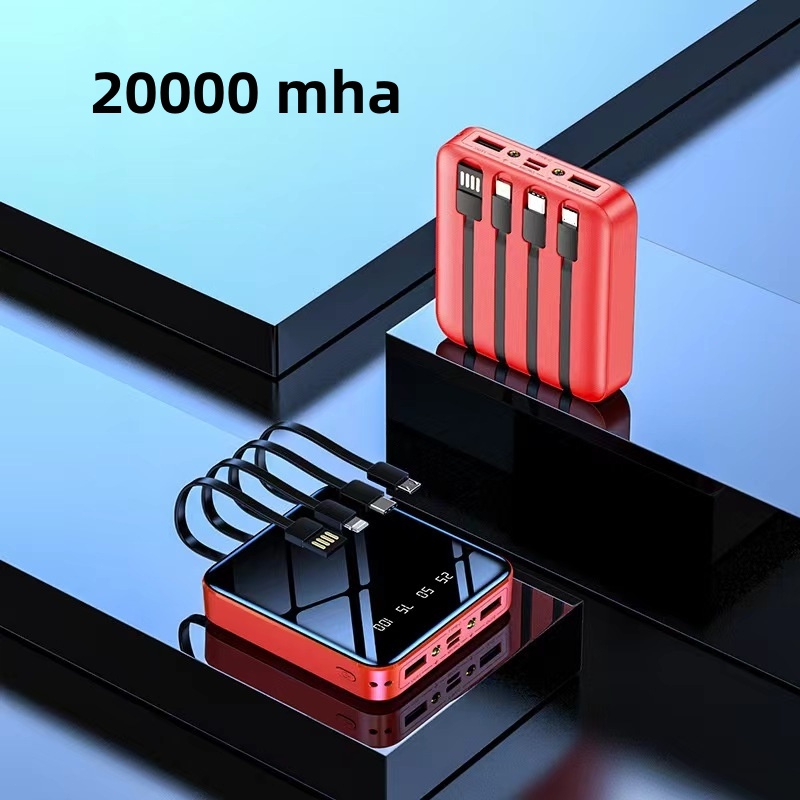 Jual Powerbank 20000 mAh mini size with 4 usb fast charging Lightweight ...