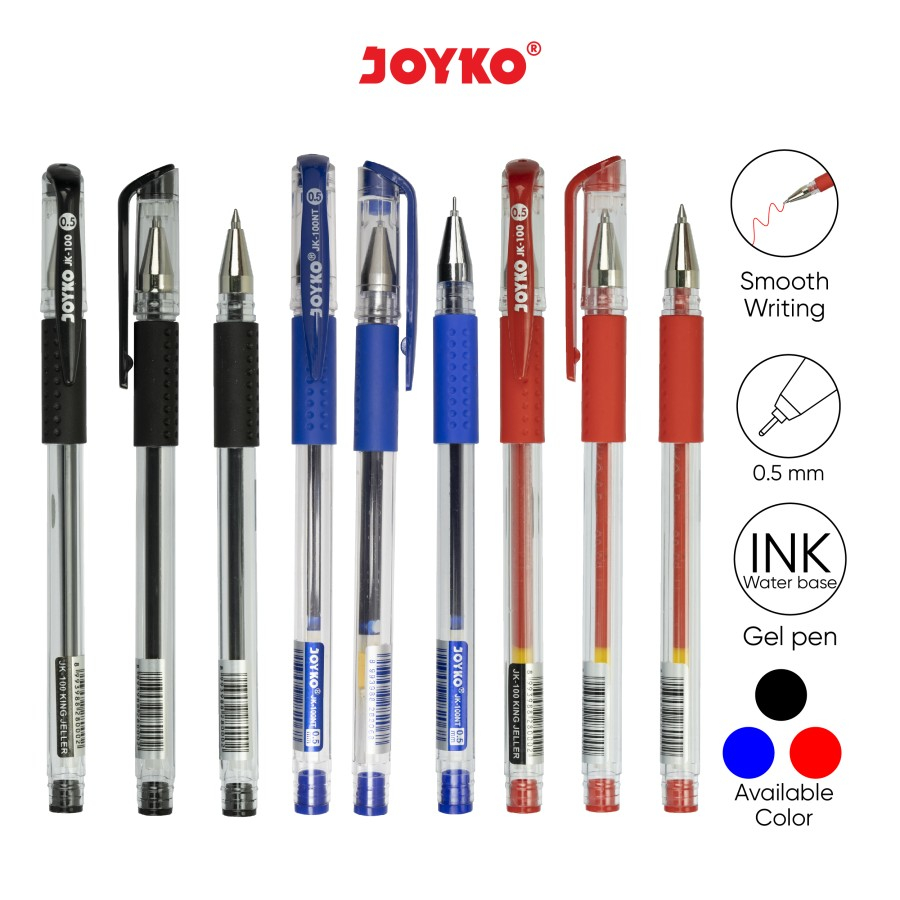 Jual PULPEN BALLPOIN GEL INK JK-100NT LUSIN [12 PCS] | Shopee Indonesia