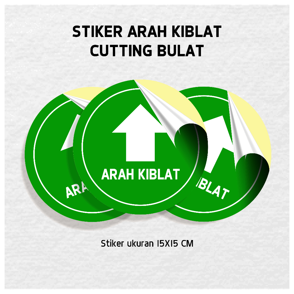 Jual STIKER ARAH KIBLAT CUTTING BULAT BY KHANIFAH DESIGN | Shopee Indonesia