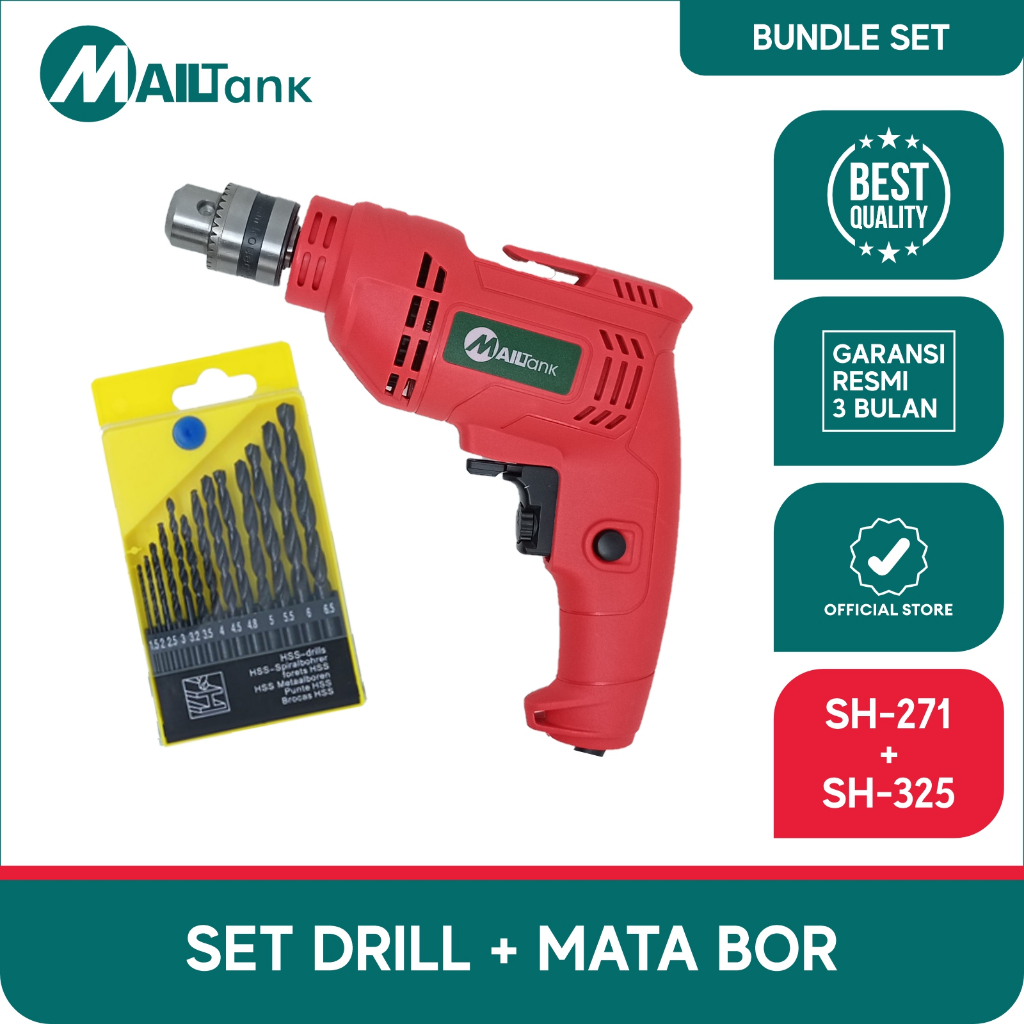 Jual Mailtank SH325 10mm Bor Listrik Murah 580W Mesin Bor Bolak Balik Untuk Bor Tembok Kayu dan ...