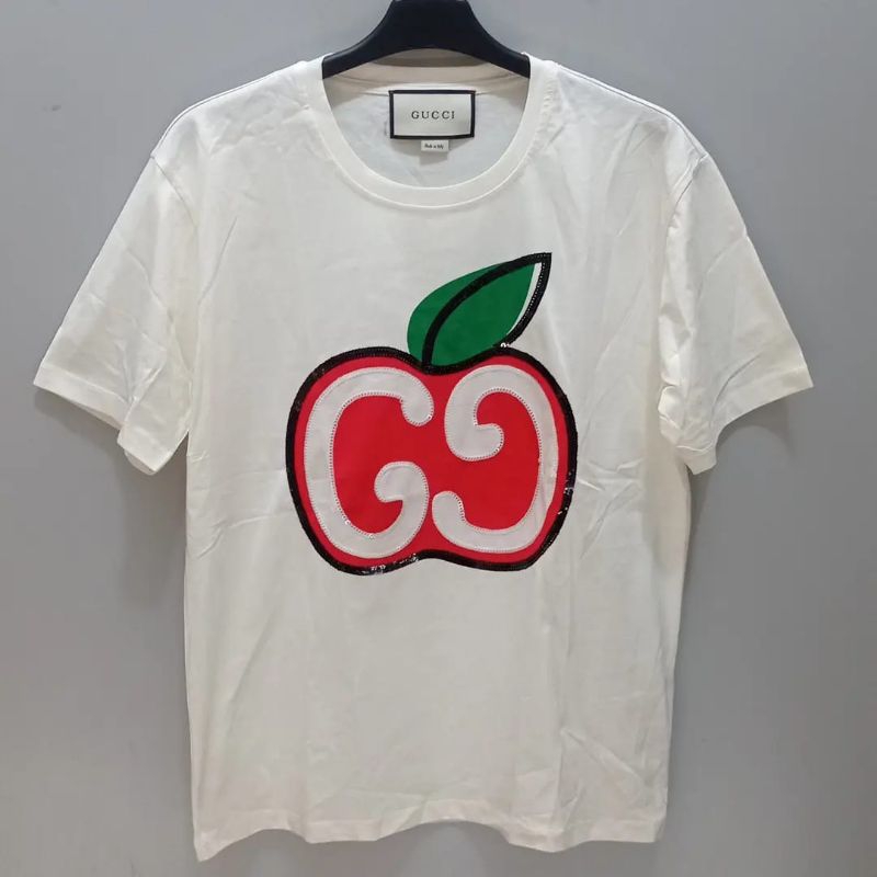 Jual GCC GG APPLE PRINT CREAM TSHIRT | Shopee Indonesia