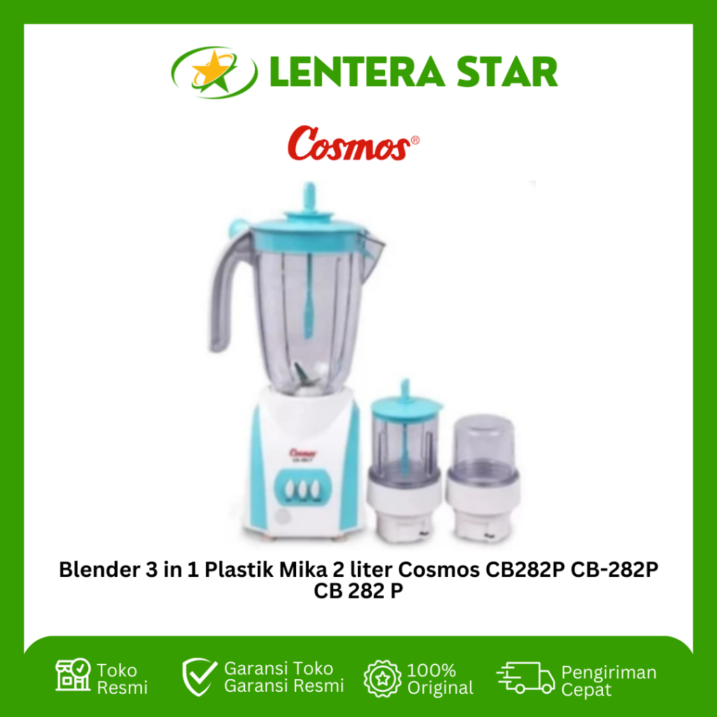 Jual Blender 3 in 1 Plastik Mika 2 liter Cosmos CB282P CB-282P CB 282 P ...