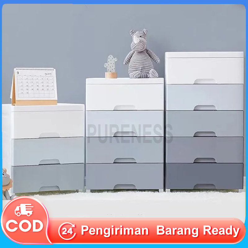 Jual Lemari Pakaian Plastik 7 Susun Rak Penyimpanan 36CM Laci/Lemari ...