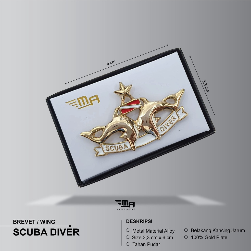 Jual WING SCUBA DIVER PDH B RIVET BREVET PIN SCUBA DIVER | Shopee Indonesia