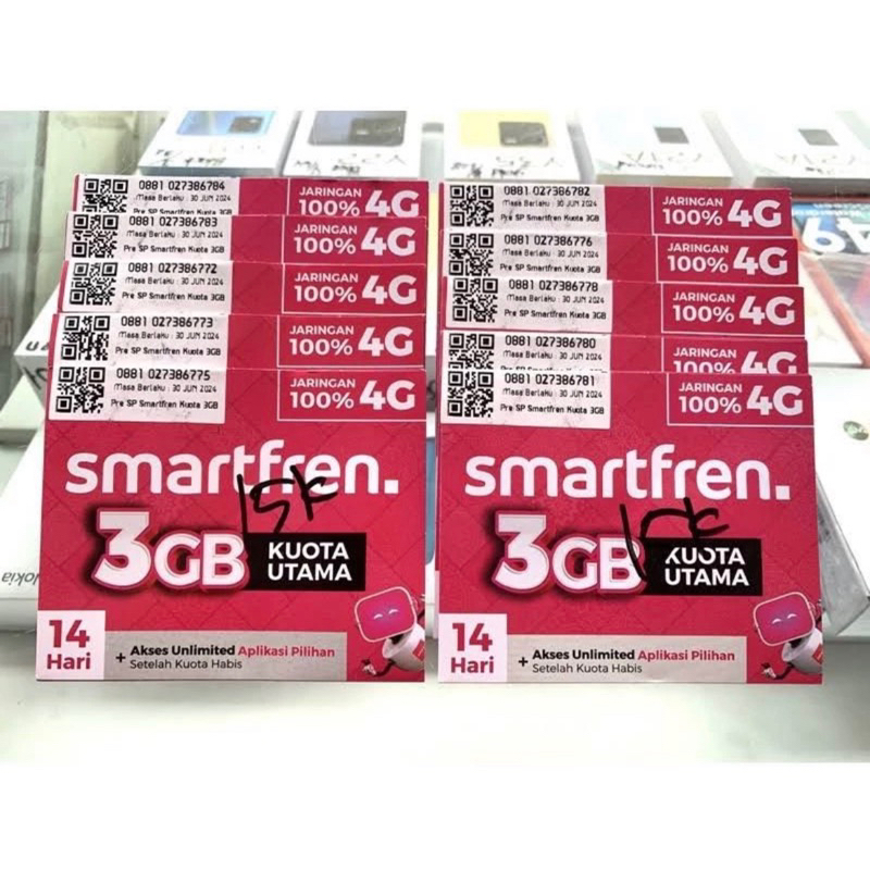 Jual kartu perdana Smartfren 3GB nasional sudah siap pakai bekas W4 | Shopee Indonesia